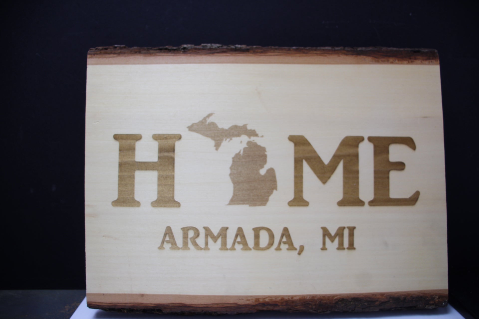 HOME – Armada, MI Live Edge Wood Sign – Armade in MI